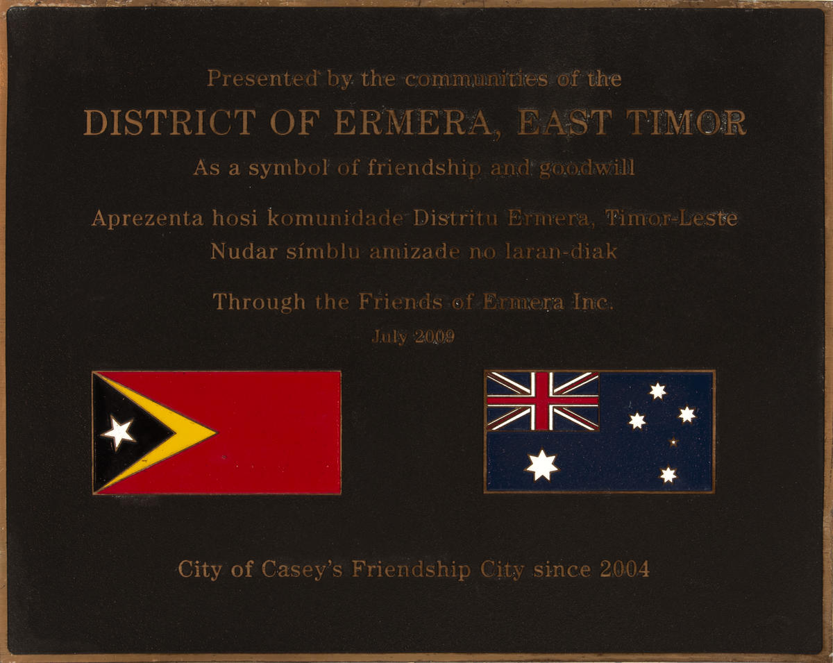 Plaque, District of Ermera East Timor, from the Wall of Global ...